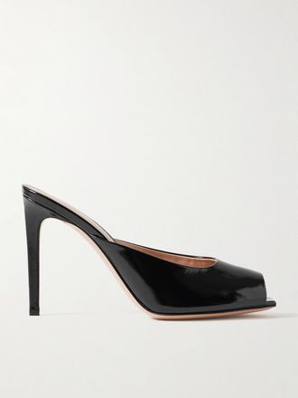 Gianvito Rossi Mules En Cuir Glac&eacute; Ethel 95 - Noir