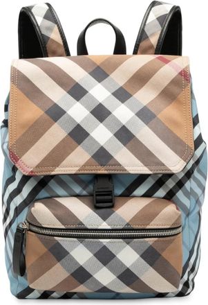 Burberry Rucksäcke - Supernova Check Canvas and Nylon Backpack - Gr. unisize - in Blau - für Damen