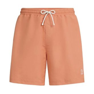 Brunello Cucinelli Homme, Maillots de bain, Orange, Taille: 3XL Short de Bain avec Taille &Eacute;lastique