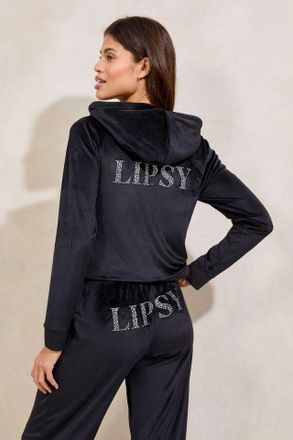 Lipsy Kapuzenpullover Lipsy Kapuzenjacke mit RV und Stickerei (1-tlg)