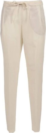 Fabiana Filippi Femme, Pantalons, Beige, Taille: 34 FR Butter Drawstring Waist Pleats