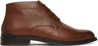 Tommy Hilfiger Schnürschuhe Corporate Hilfiger Lth Boot FM0FM05697 Braun