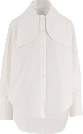 Patou Femme, Blouses et Chemises, Blanc, Taille: 42 FR Blouse en popeline de coton nou&eacute;e