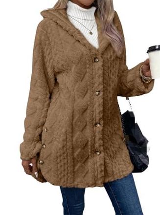 Generic Cardigan &agrave; capuche en jacquard, manches longues, v&ecirc;tement dext&eacute;rieur en tricot chaud pour lautomne et lhiver, pour un usage quotidien d&eacute;contract&eacute; et l