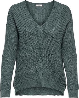 Jacqueline de Yong JdY Femme Jdynew Megan L/S Pullover KNT Noos Pull Tricoté, North Atlantic/Detail:w. Black Ply, M EU