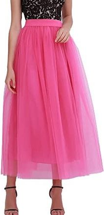 Generic Tutu Dance Classique Jupe Tutu Paillette Femme Jupe Tutu en Tulle pour Femme Taille Haute &Eacute;lastique en Maille Jupe Tutu Bouffante Adulte Jupon Long Ma