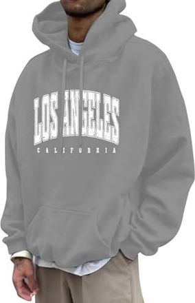 Generic Sweat &agrave; capuche Los Angeles California pour homme - Imprim&eacute; graphique vintage - En coton - Manches longues - Pour homme - Cordon de serrage - Sportif 