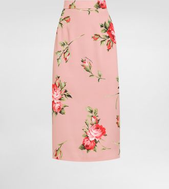 Dolce & Gabbana Rose Bouquet-print Straight Skirt - Frau R&ouml;cke Multicolor 40