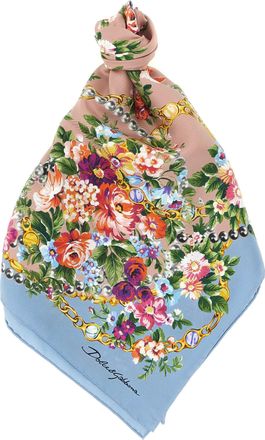 Dolce & Gabbana Blaue Seidenschal