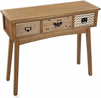 VERSA Pavia Schmales Möbelstück für den Eingangsbereich oder Flur, Moderner Konsolentisch, mit 3 Schubladen, Maßnahmen (H x L x B) 80,5 x 30 x 90 cm, Holz, 