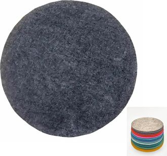 NEPALAYA Flache Sitzkissen aus 100% Wolle gefilzt, rund, Ø40cm, Bunte Stuhlkissen aus Filz - handgemacht - fair Trade aus Nepal (anthrazit)