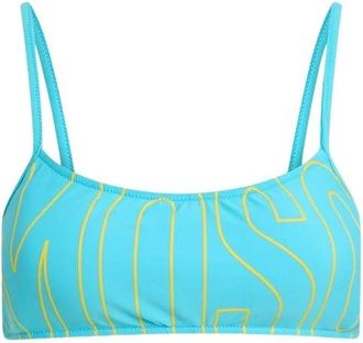 Moschino Femme, Maillots de bain, Bleu, Taille: 42 FR Printed Bandeau Bikini Top