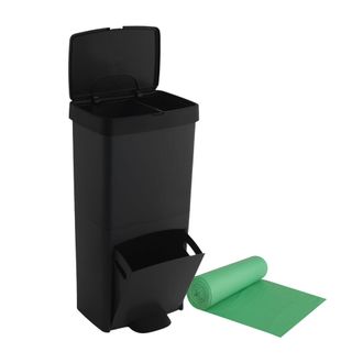 SP Berner M&uuml;lltonne oder Recycling, 70 l, vertikal, 2 F&auml;cher, Abfalleimer, inklusive Rolle, 20 M&uuml;llbeutel &agrave; 40 l