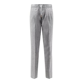 Brunello Cucinelli Homme, Pantalons, Gris, Taille: 2XL Pantalon Pliss&eacute; &agrave; Cordon de Serrage