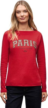 Street One Damen 3229079 Shirt mit Print, Racing red, 46