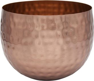 LaLe Living Blumentopf BAHA in Kupfer gehämmert aus Eisen, Ø13,5 x H11 cm als Übertopf oder Pflanzgefäß für Sukkulenten, Kräuter, Grünpflanzen, Blumen