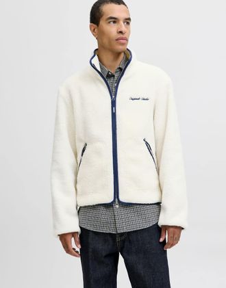 Jack & Jones Jacke aus Teddyfell in Ocean Cavern-Blau