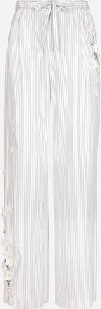 Dolce & Gabbana Hose Aus Gestreiftem Popeline Mit Stickerei - Mann Hosen Und Shorts Mehrfarbig 50