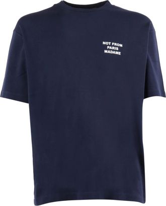 Dr&ocirc;le de Monsieur Homme, Tops, Bleu, Taille: M T-shirt Bold Slogan