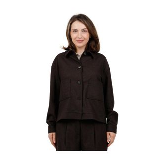 Circolo 1901 Hemdjacke aus Flanell- Wolle und Kaschmir - - Jackets - Damen - Braun - XS