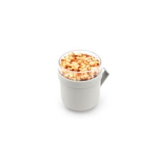 Brabantia Make & Take Suppenbecher 0.6L - mit Aufschraubbarem Topping-Behälter (180 ml) & Griff - Auslaufsicher - Große Öffnung - Gefriergeeignet - Spülmaschine