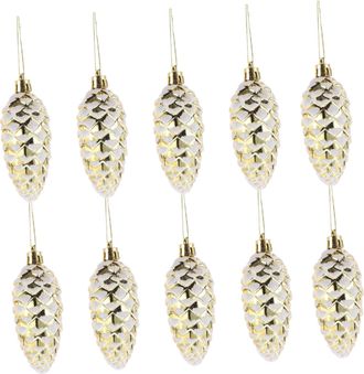 Hemobllo Tannenzapfen Hängedekoration Kunststoff Farbbeständig 10 Stück Weihnachtsbaumschmuck Für Festtagsdeko Und Weihnachtsfeier
