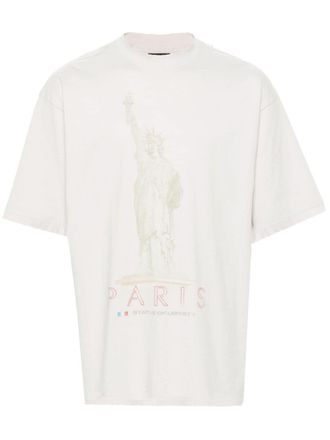 Balenciaga t-shirt Paris Liberty en coton - Blanc