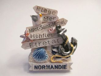 Generic Normandie Magnet Poly Relief Souvenir Honfleur Etretat Mont St. Michel