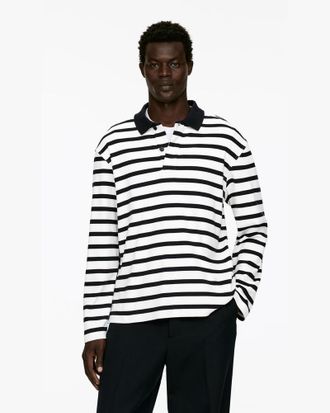 Arket Langärmliges Poloshirt -Blau