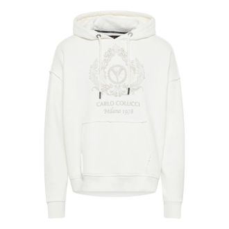 Carlo Colucci Oversize Hoodie - - Sweatshirts & Hoodies - Herren - Wei&szlig; - M
