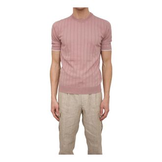 PESERICO Gestricktes T-Shirt f&uuml;r einen stilvollen Look - - Tops - Herren - Rosa - 2XL