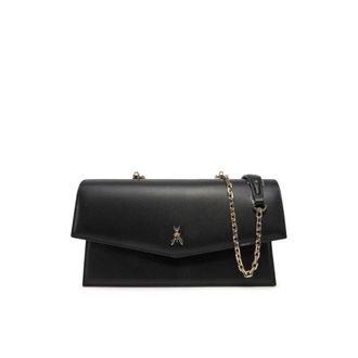 Patrizia Pepe Leder-Schultertasche mit Metallfliege - - Bags - Damen - Schwarzk - ONE SIZE