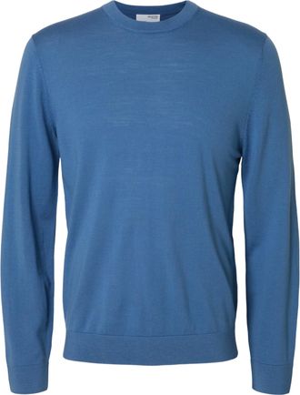 Selected Herren Slhtray Ls Knit Merino Crew Neck Noos, True Navy, XXL EU
