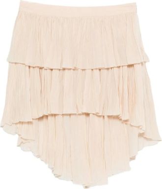 Blumarine Femme, Jupes, Beige, Taille: 38 FR Tiered Ruffled Skirt