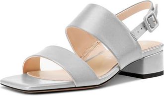 Castamere Femmes Bloc Chunky Bas Talon Heel Ouvert Carr&eacute; Bout Boucle Sandales Dress D&eacute;contract&eacute; Party Chaussures 3.5 CM Heels Gris 41 EU