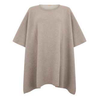 Moorer Poncho mit Rundhalsausschnitt - - Knitwear - Damen - Beige - XS