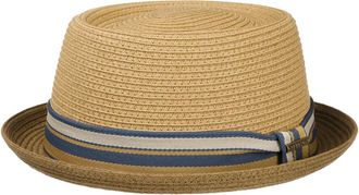 Stetson Licano Toyo Pork Pie Strohhut Herren Aus 100% Papierstroh UV-Schutz 40 Leichter Sommerhut Mit Hutband Integriertem Sonnenschutz Fr&uuml;hling Sommer braun 