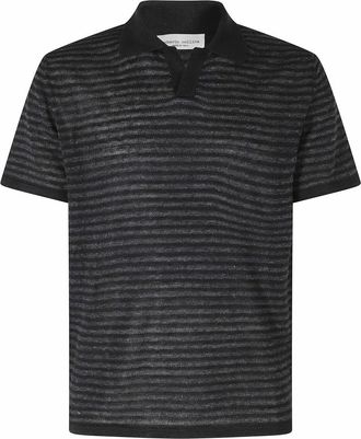 Roberto Collina Homme, Tops, Noir, Taille: XL Polo MC Rigata
