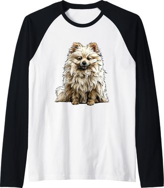 Whyitsme Design Wei&szlig;er Zwergspitzhund Illustration Raglan