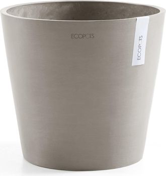 Ecopots Blumentopf Amsterdam Extra hoch Braun Grau - Durchmesser Ø 34 cm - 66 cm hoch rund groß - Pflanzentopf aus Recycling Kunststoff - schlanker hoher Über