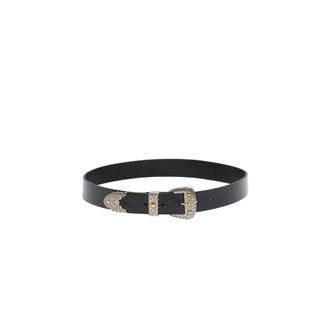 Pinko Metallic-Buckle Leather Belt - - Accessories - Damen - Schwarzk - XS