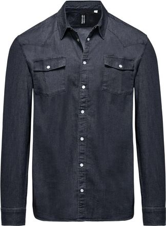 Bomboogie Homme, Chemises, Bleu, Taille: 2XL Chemise Rodeo en Denim Stretch