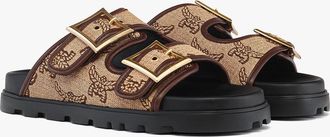 MCM Sandalen in Lauretos Raffia Jacquard