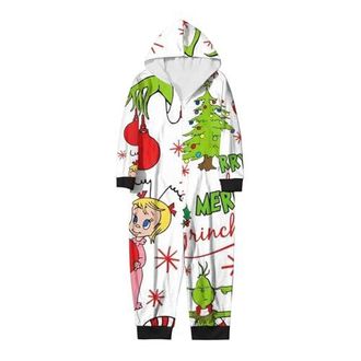 Generic Le Grinch Pyjama Noel Famille De Grinch Bebe Costume Deguisement Ensembles Hiver Garcon Noël Chaud Et Doux The Ensemble Enfant Assorti Pull Couple Fem