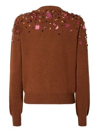 Fendi Sequined Wool-Cashmere Cardigan - Brown