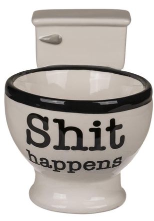 Out of the Blue OOTB 78/8286 Kaffeebecher, Kaffeetasse, - Toilette/ Klobecher/ WC shit happens, Weiß