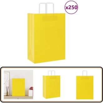 vidaXL Vidaxl - Papiertragetaschen 250 Stk. mit Henkeln Gelb 32x17x44 cm