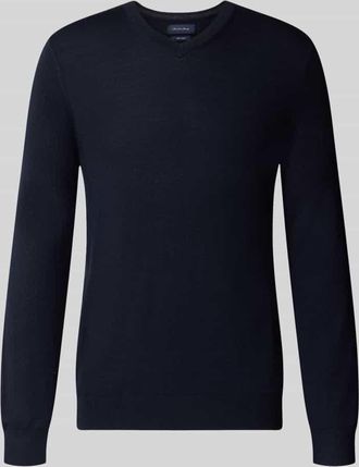 Christian Berg Strickpullover aus Woll-Mix mit V-Ausschnitt