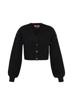 Mymo Strickjacke Frauen Schwarz