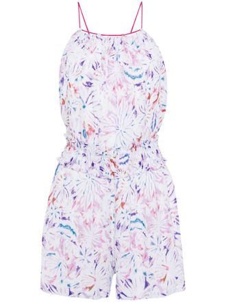 Iro combishort à motif graphique - Blanc